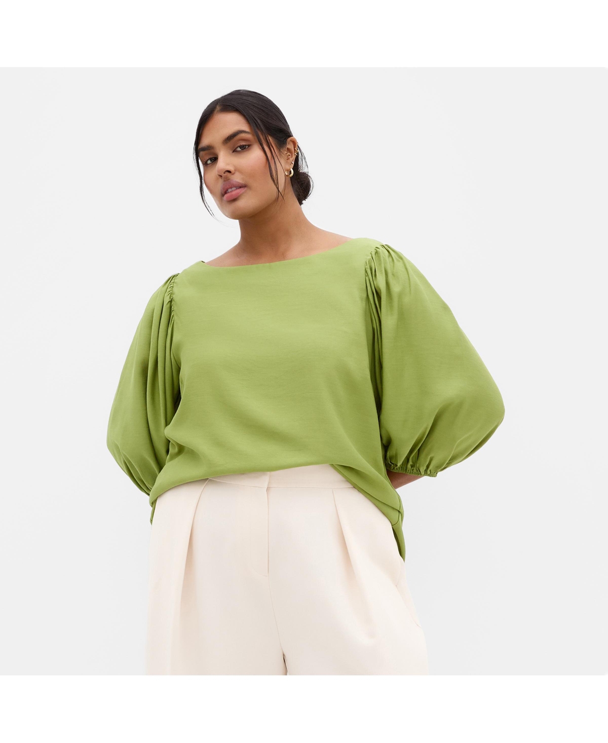 Click here for City Chic Plus Size Immy Top - Matcha prices