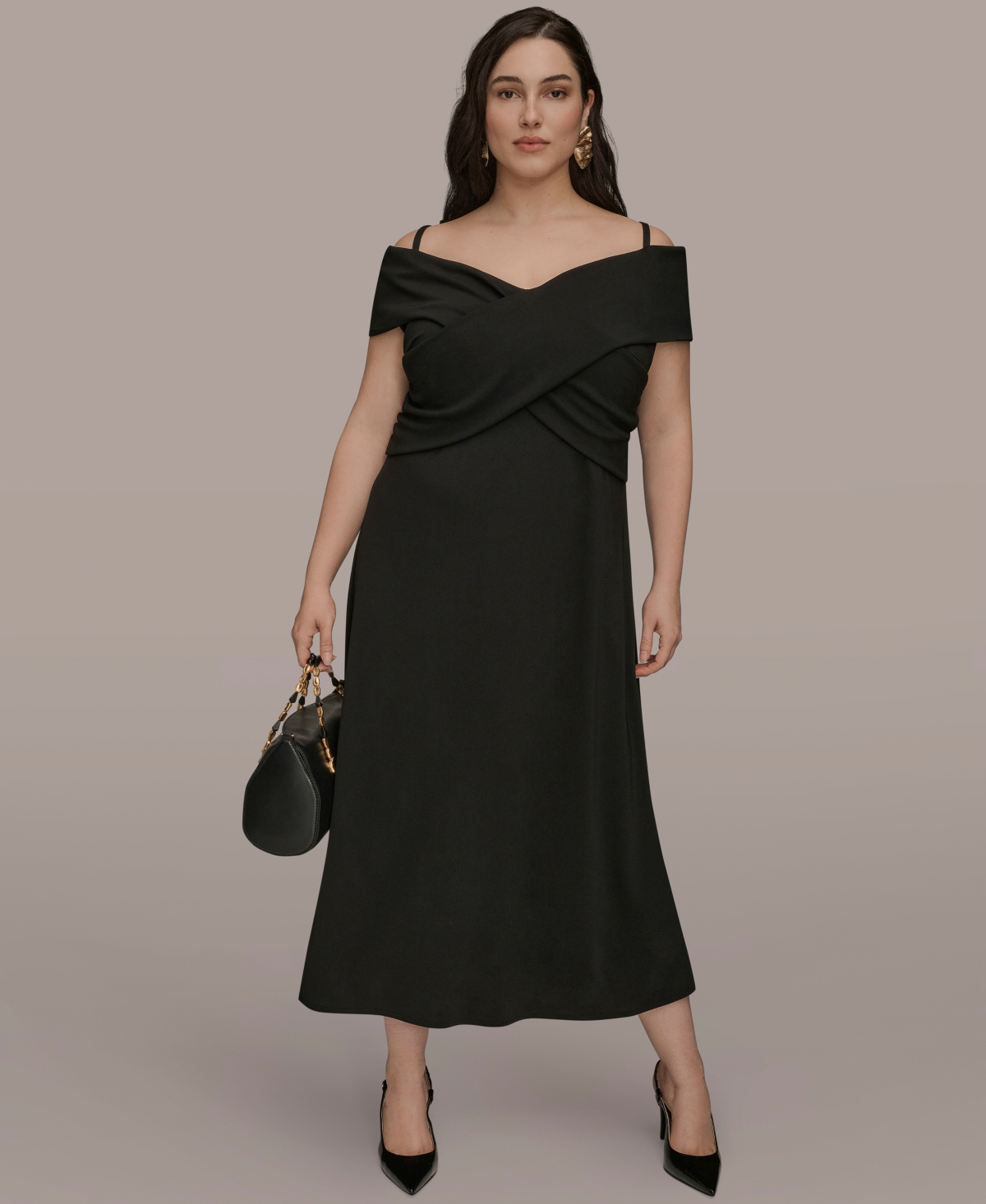Click here for Donna Karan New York Plus Size V-Neck A-Line Dress... prices