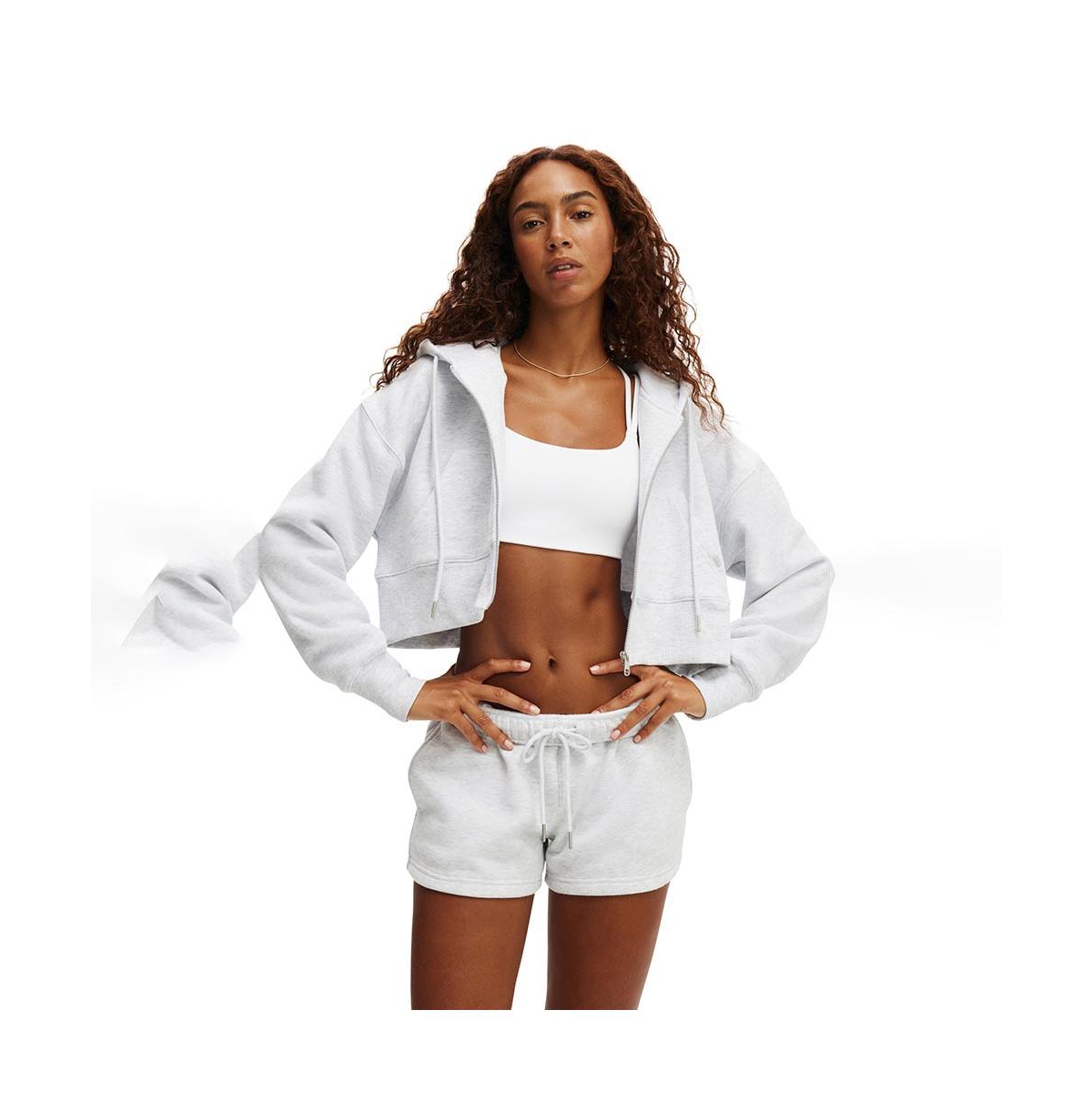 Click here for Cotton On Womens Active Plush Boxy Cropped Zip Thr... prices