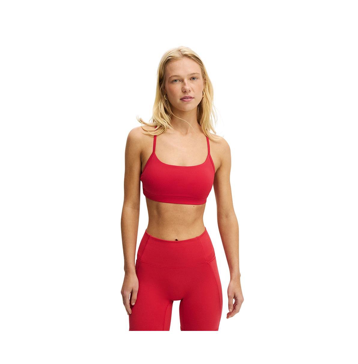 Click here for Cotton On Womens Active 365 Keyhole Crop - Poppy prices