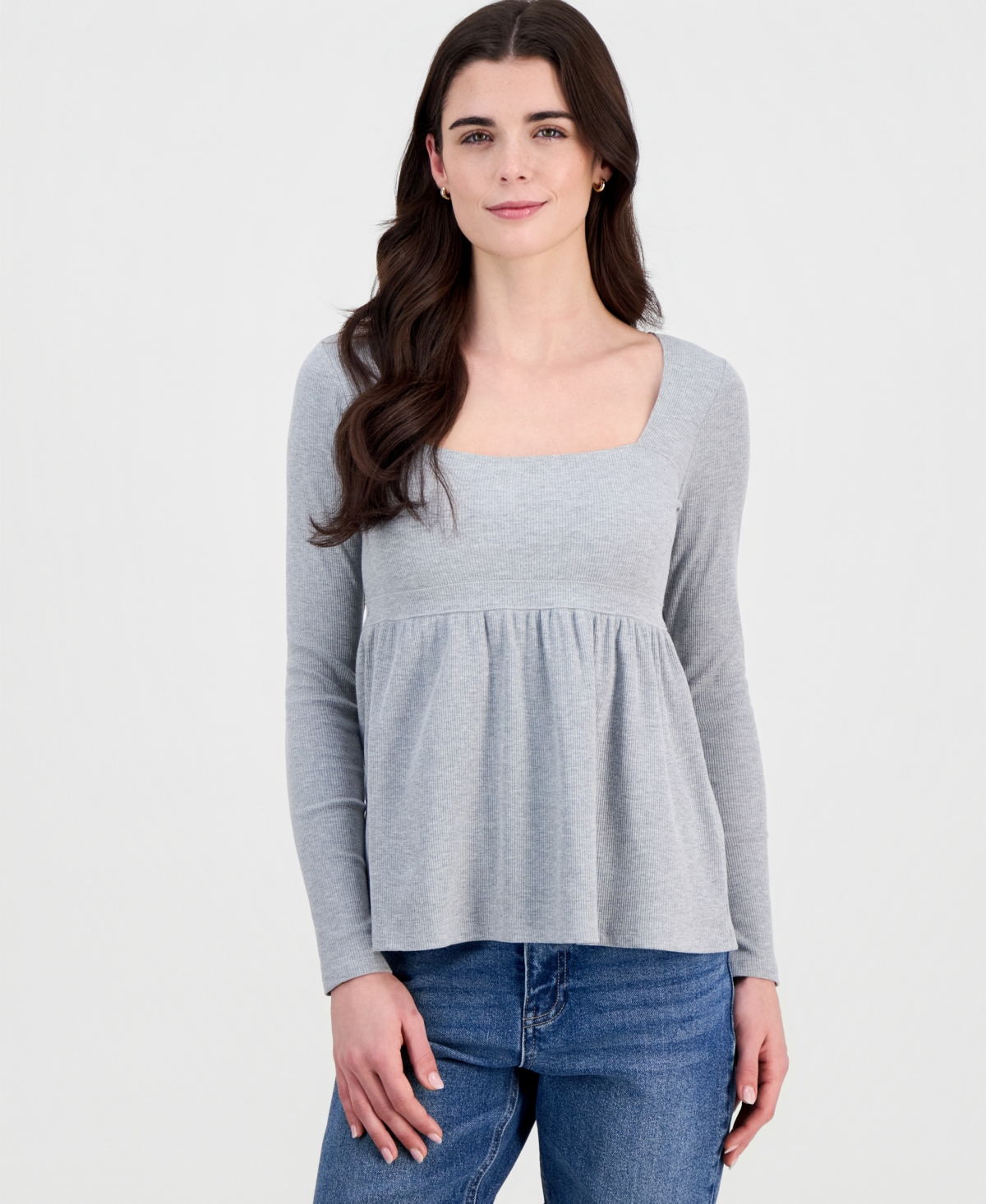 Click here for Madden Girl Juniors Long Sleeve Ribbed Babydoll To... prices