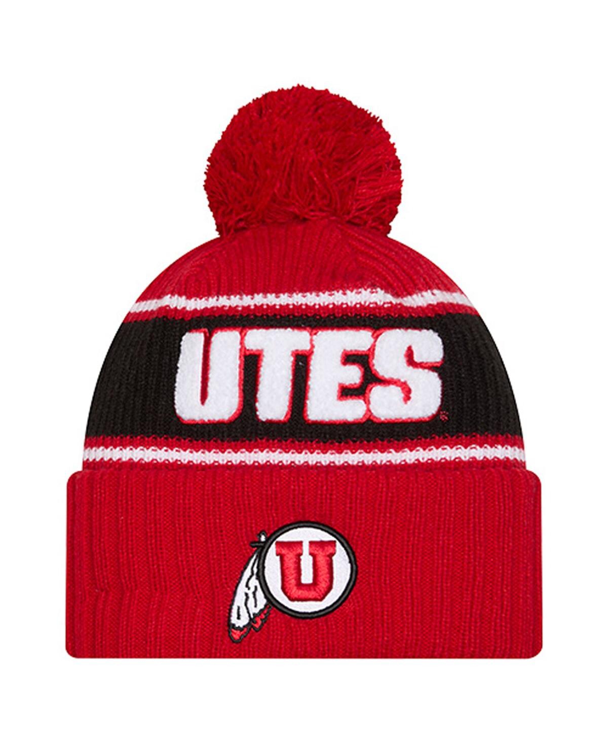 Click here for New Era Mens Red Utah Utes Bold Cuffed Knit Hat wi... prices