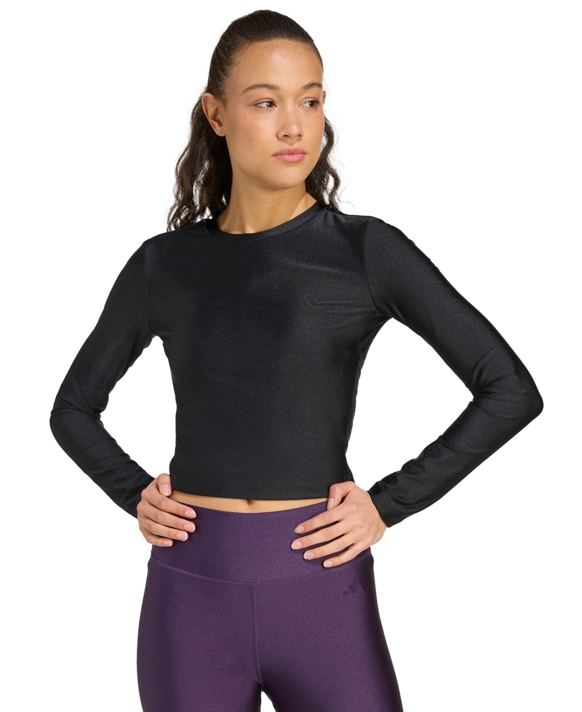 Click here for adidas Womens Long-Sleeve Crewneck T-Shirt - Black prices