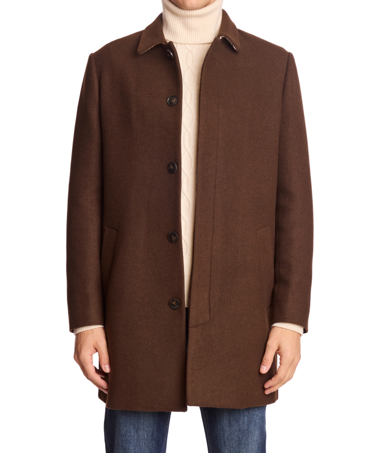 Click here for Paisley & Gray Mens Classic-Fit Topper Coat - Choc... prices
