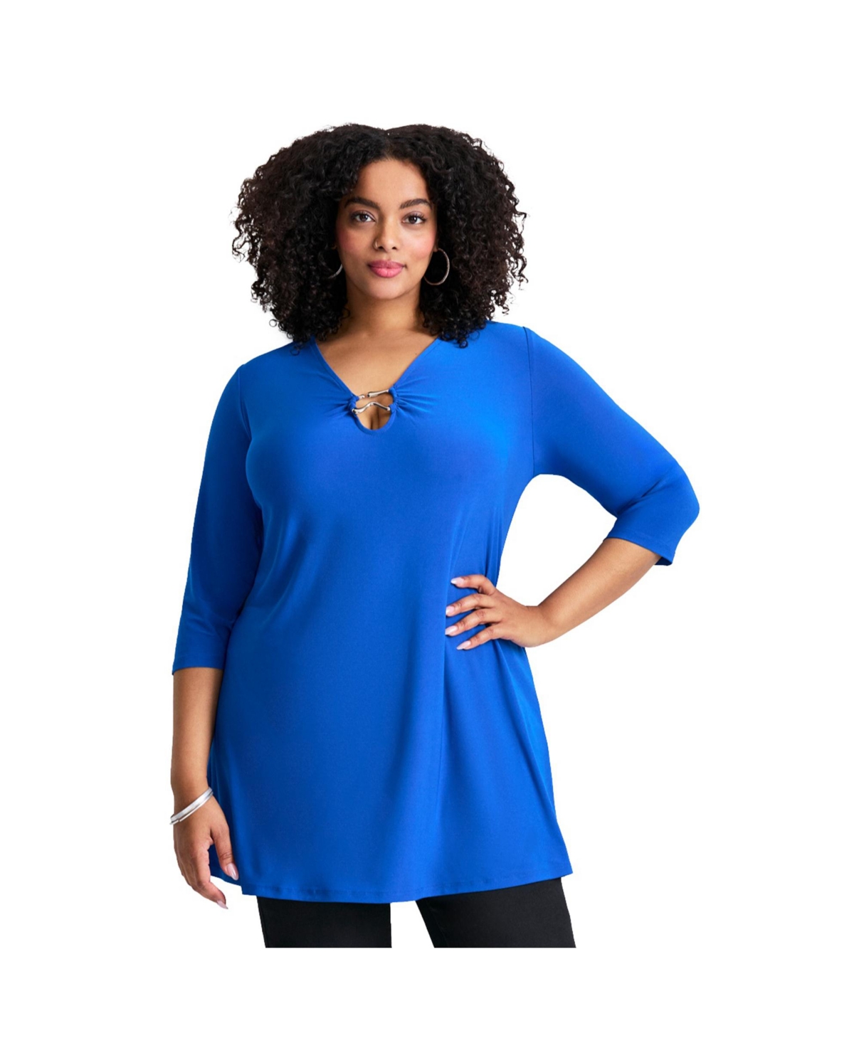 Click here for Avenue Womens Plus Size Ring Detail Tunic Top - Ul... prices