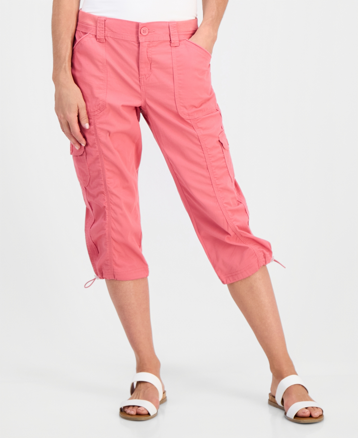 Click here for Style & Co Womens Mid-Rise Cargo Capri Pants  Excl... prices