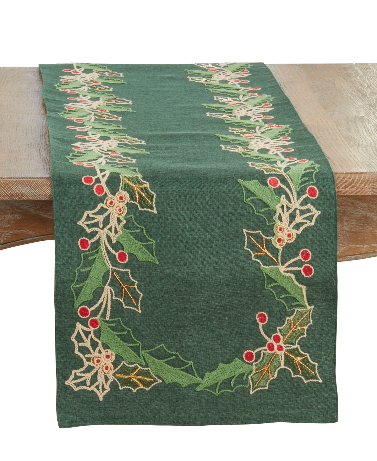 Click here for Saro Lifestyle Holly Table Runner  16 x 72 - Green prices