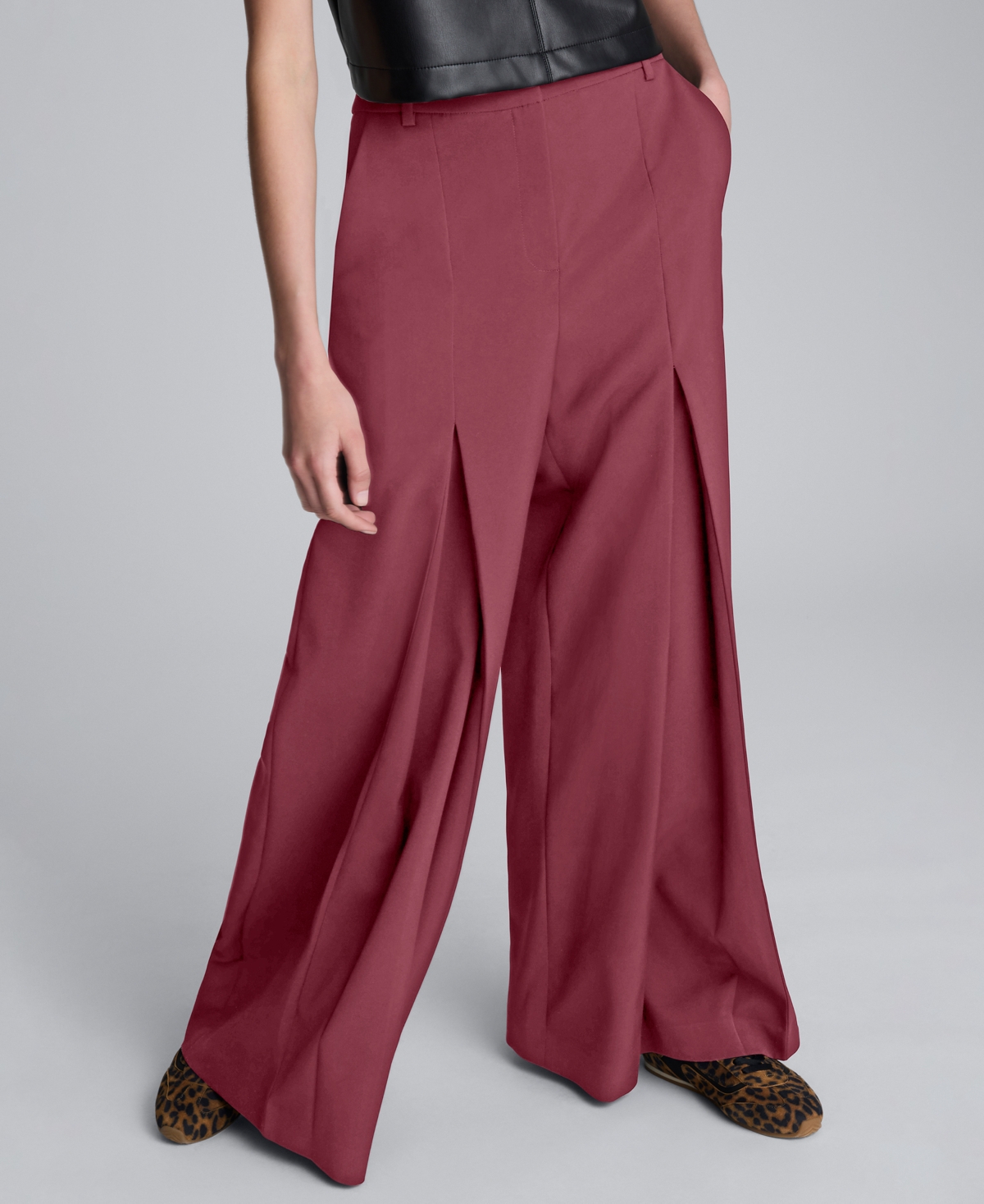 Click here for Kenneth Cole Womens Inverted Pleat Wide Leg Pants... prices