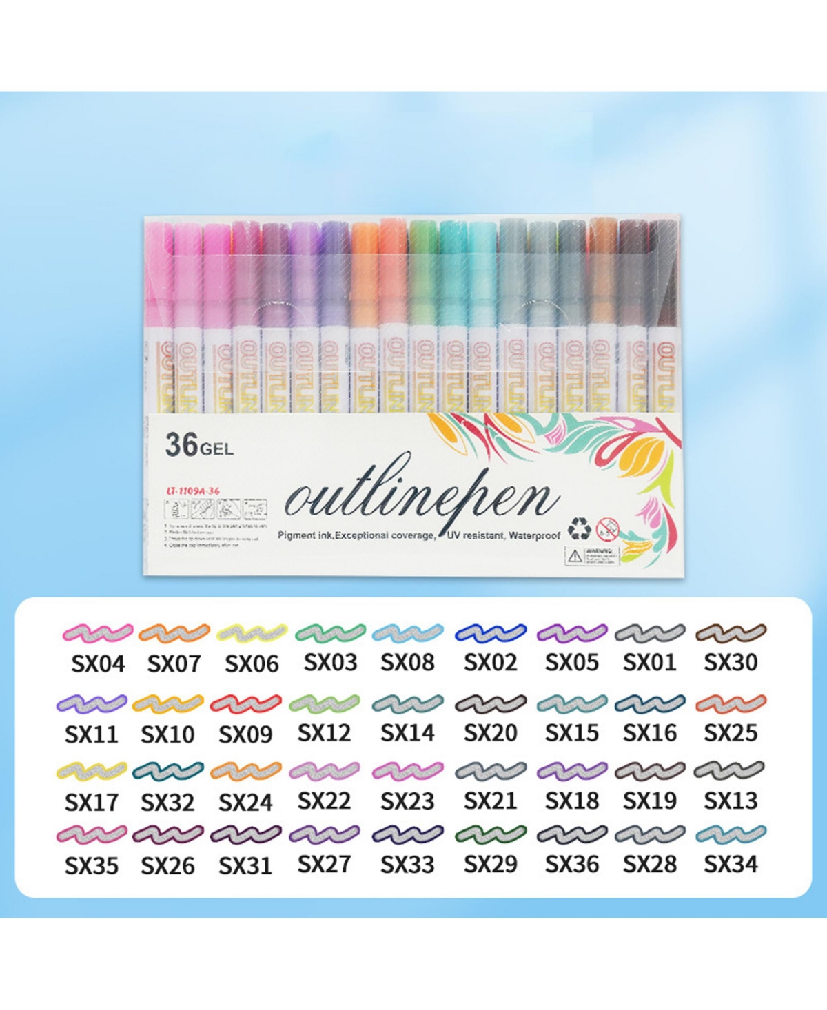 Click here for Htutwoo 36 Colors Outline Glitter Pens  Metallic O... prices