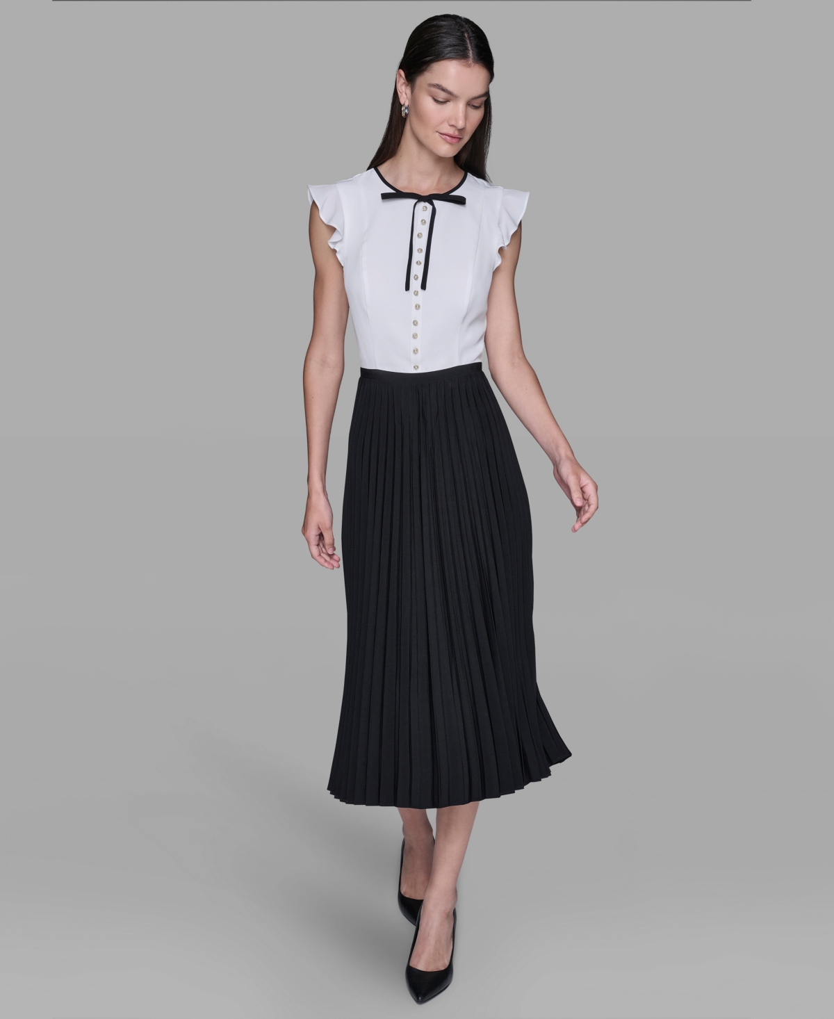 Click here for Karl Lagerfeld Paris Womens Silky Crepe Midi Dress... prices