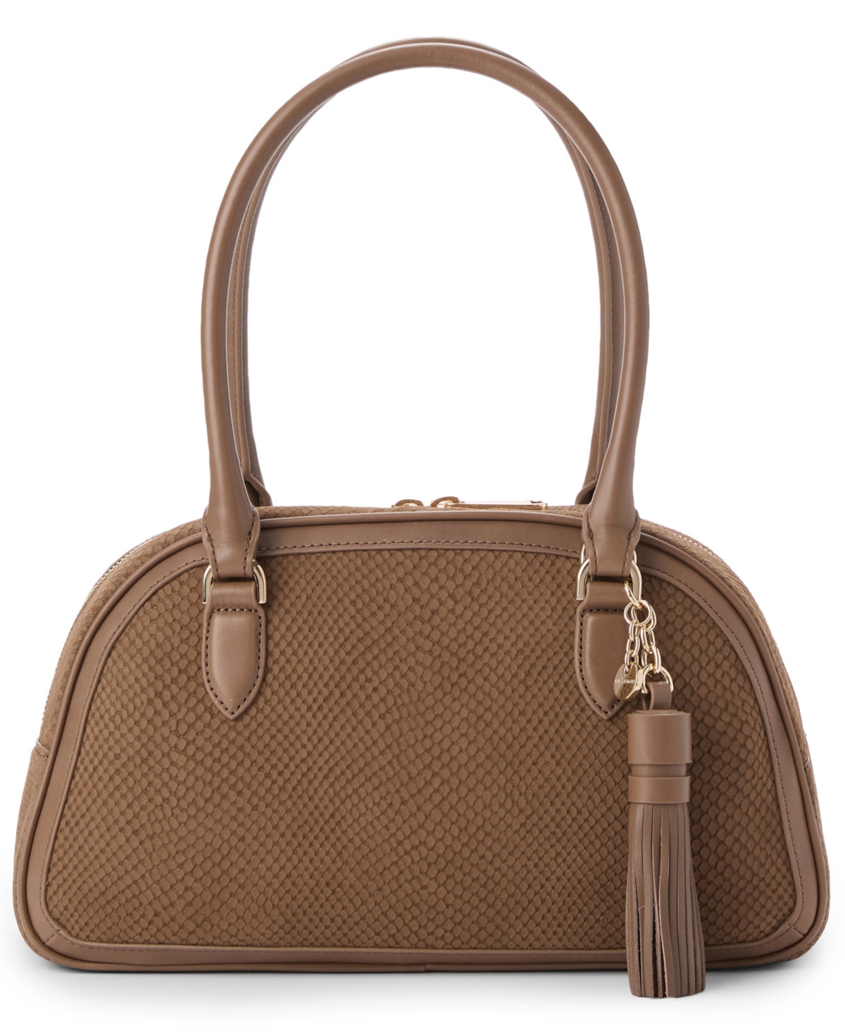 Click here for Brahmin Angie Dome Medium Satchel Bag - Taupe Belc... prices