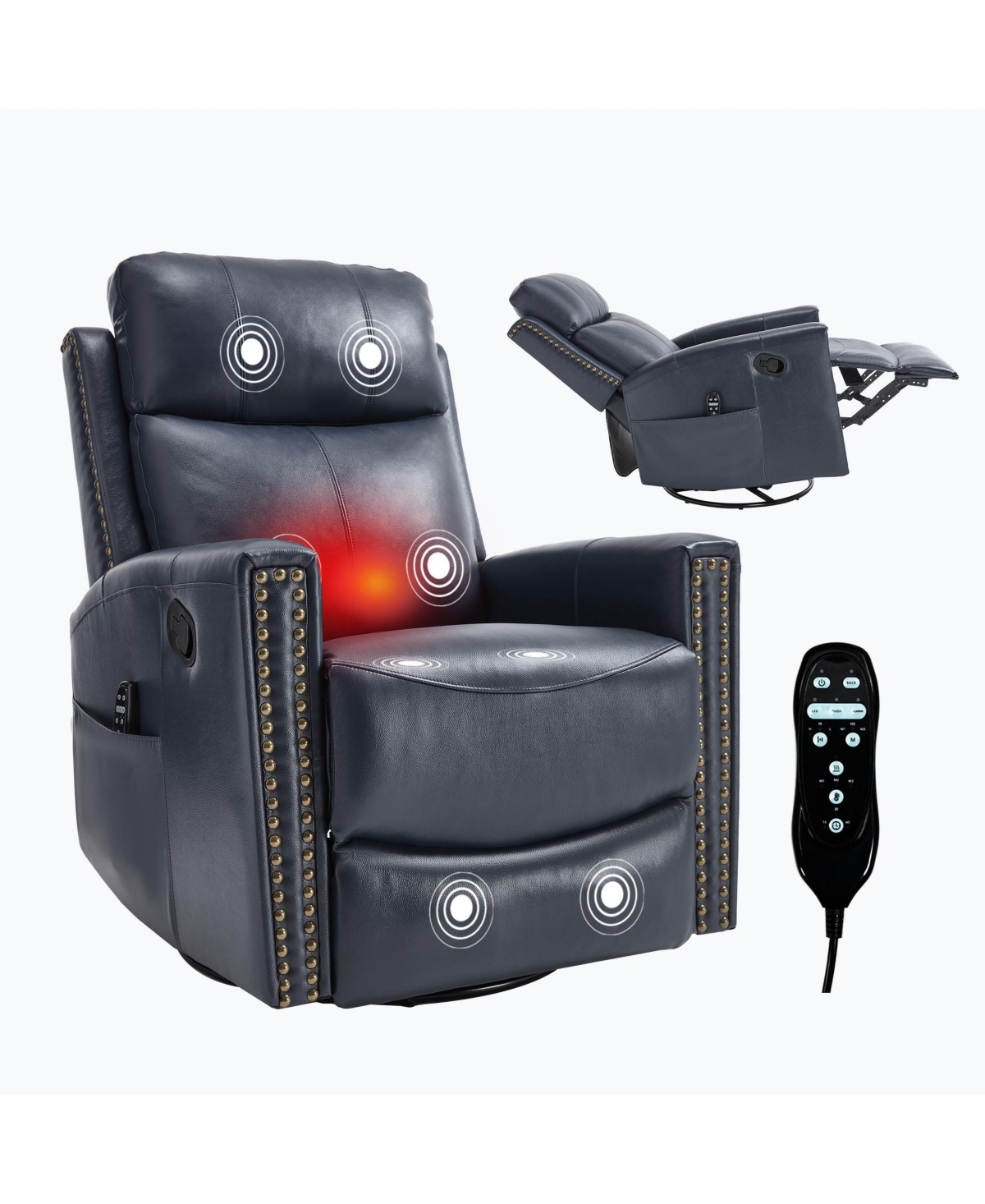 Click here for Genuine Leather Heat Massage Manual Recliner Chair... prices