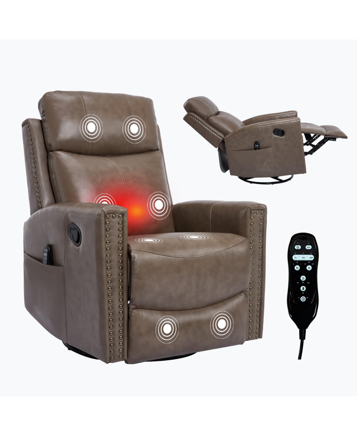 Click here for Genuine Leather Heat Massage Manual Recliner Chair... prices