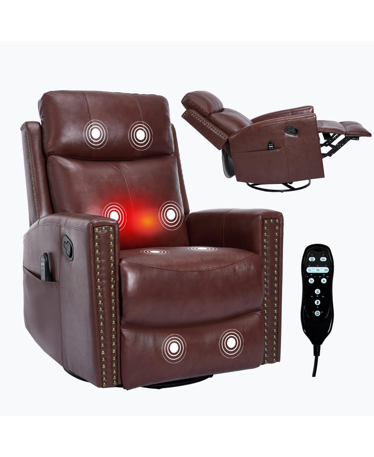 Click here for Genuine Leather Heat Massage Manual Recliner Chair... prices