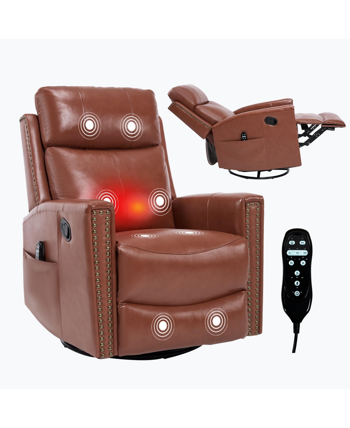 Click here for Genuine Leather Heat Massage Manual Recliner Chair... prices