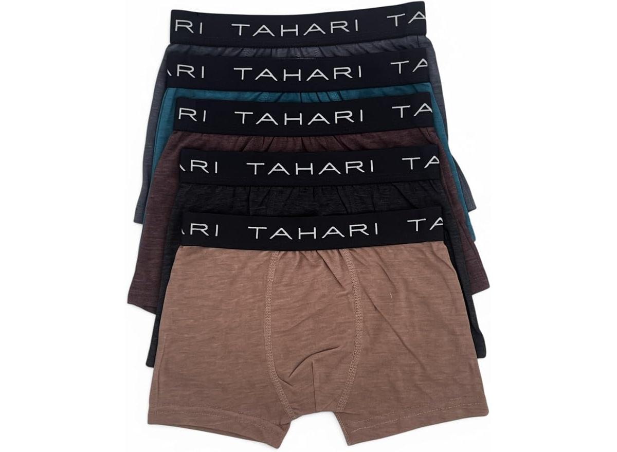 Click here for Tahari Boys 5-Pack Solid Color Cotton Boxer Briefs... prices