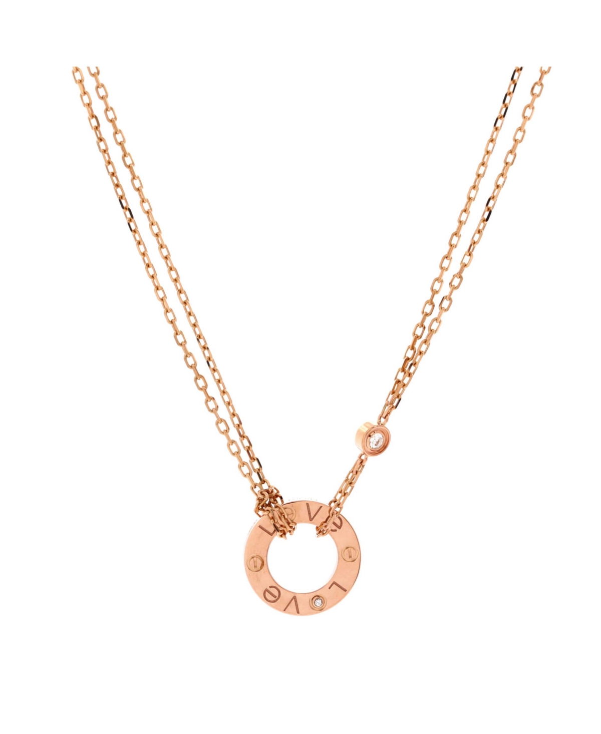 Click here for Pre-Owned Cartier 2 Diamonds Love Pendant Necklace... prices