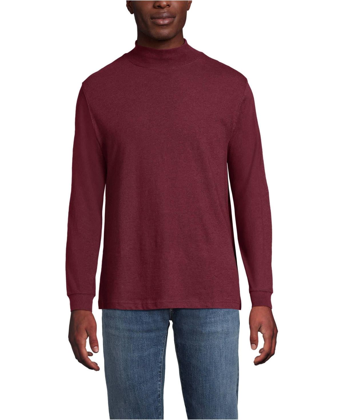 Click here for Lands End Mens Super-t Mock Turtleneck - Rich burg... prices
