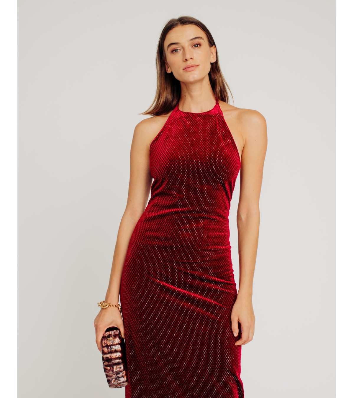 Click here for Torn By Ronny Kobo Womens Athena Dress - Berry prices