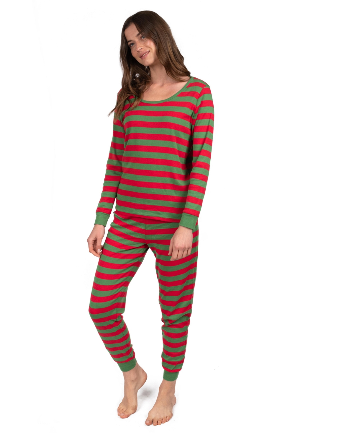 Click here for Leveret Womens Two Piece Cotton Striped Holiday Pa... prices