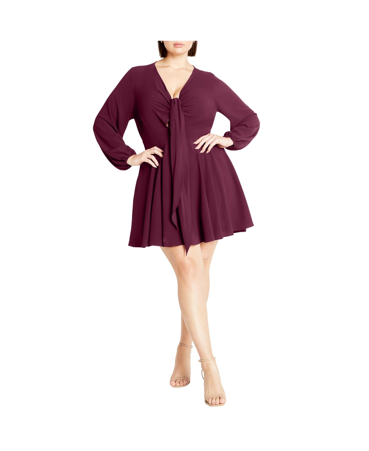 Click here for City Chic Womens Adelyn Dress - Plum prices