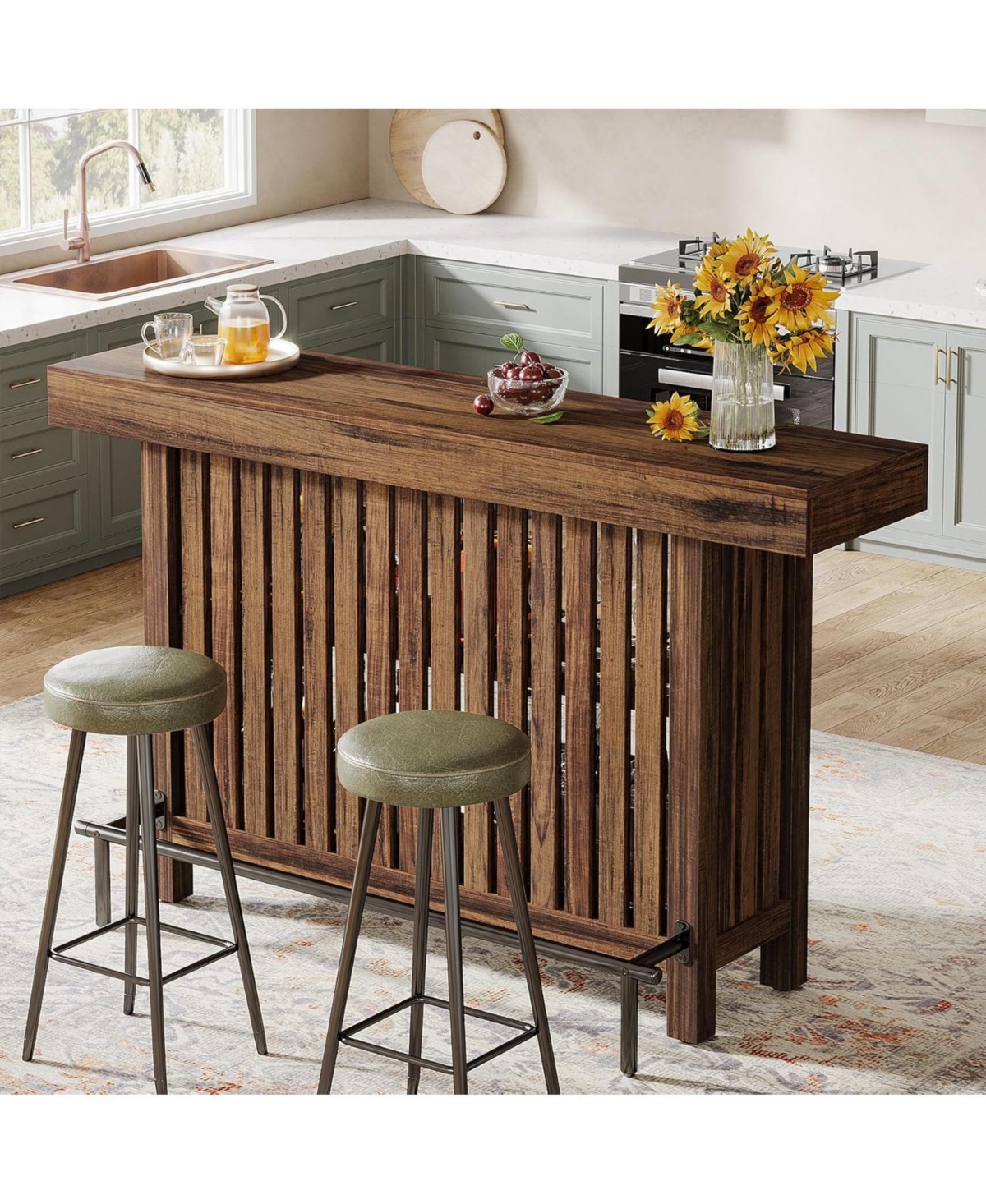 Click here for Tribesigns Kitchen Island with 2-Tier Storage  63-... prices