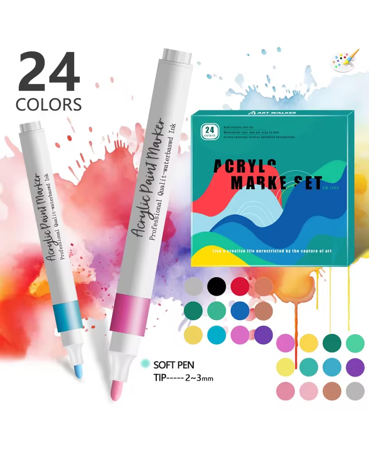 Click here for Htutwoo 24 Colors Paint Markers  Acrylic Paint Pen... prices
