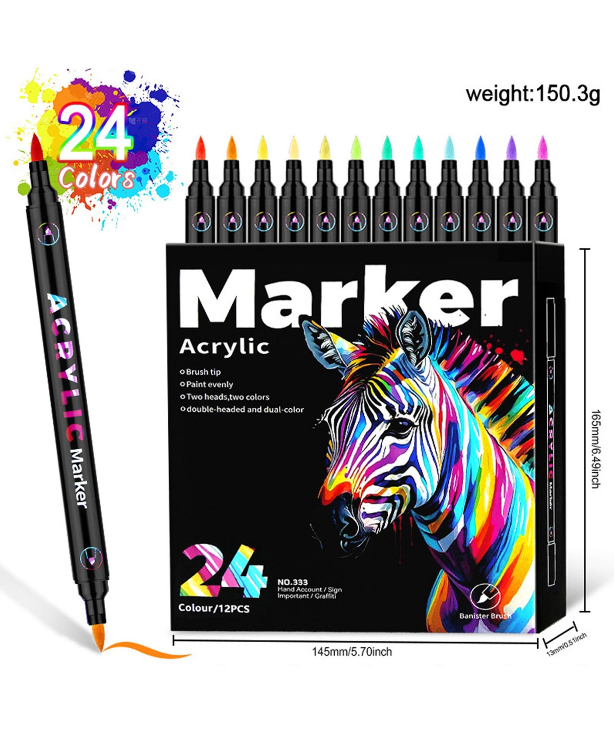 Click here for Htutwoo 24 Colors Dual-Tip Dual-Color Markers Pens... prices