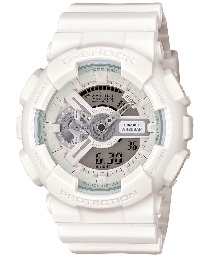 G-Shock Men's Analog-Digital Whiteout White Strap Watch 55x51mm GA110BC ...