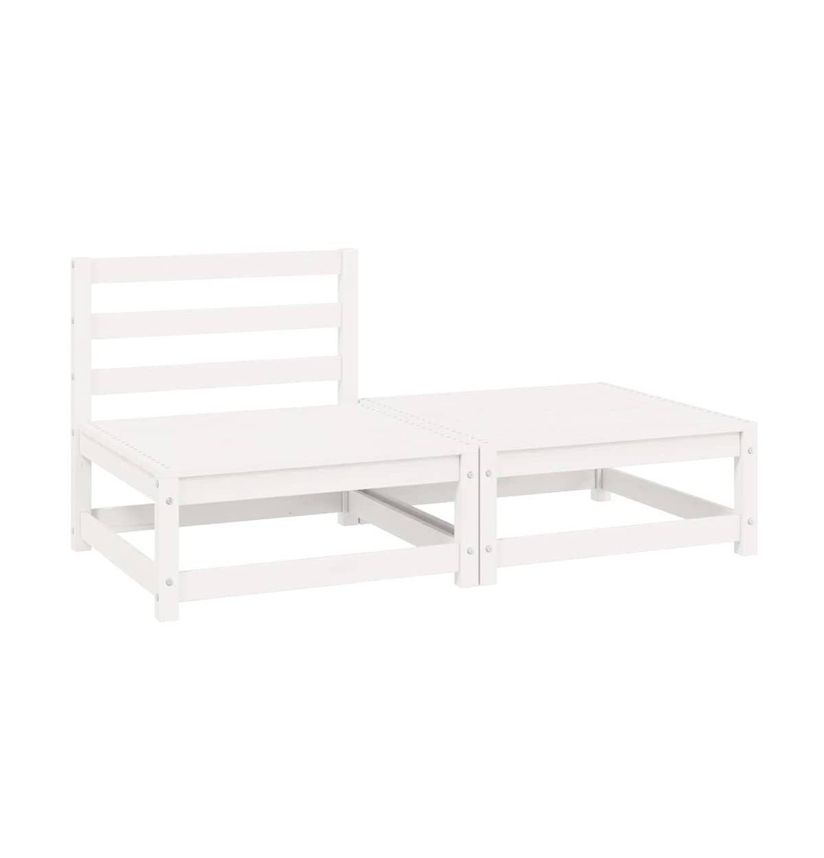 Click here for Garden Lounge Set White Solid pinewood Medium Modu... prices