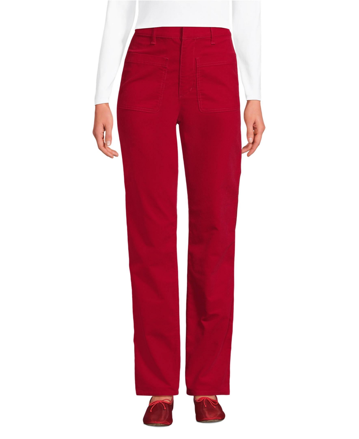 Click here for Lands End Petite Corduroy High Rise Rail Straight... prices