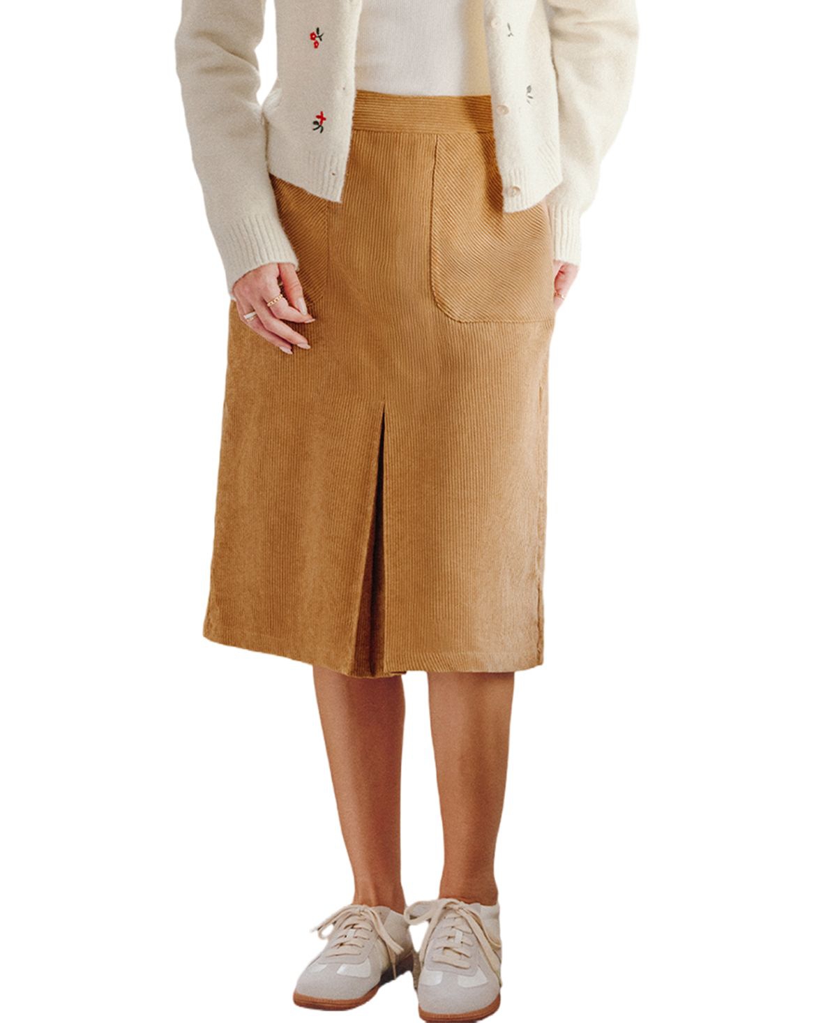 Click here for Cupshe Womens Corduroy A Line Midi Skirt with Pock... prices