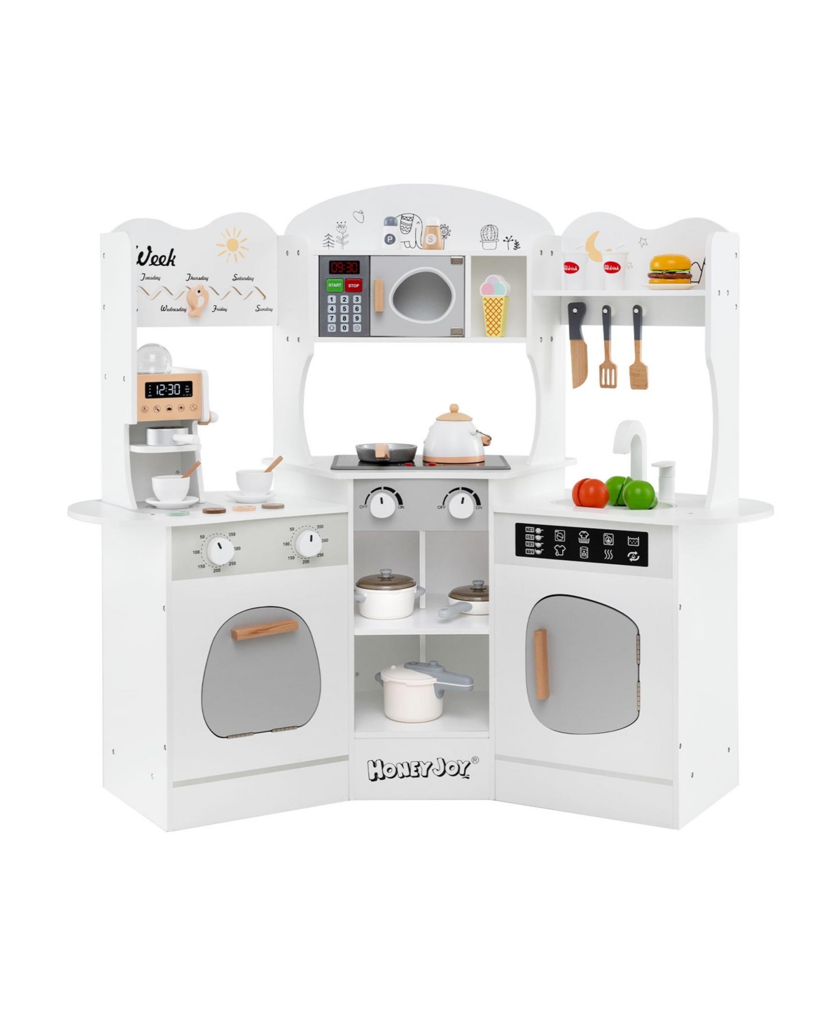 Click here for Sugift Corner Wooden Play Kitchen with Coffee Mach... prices