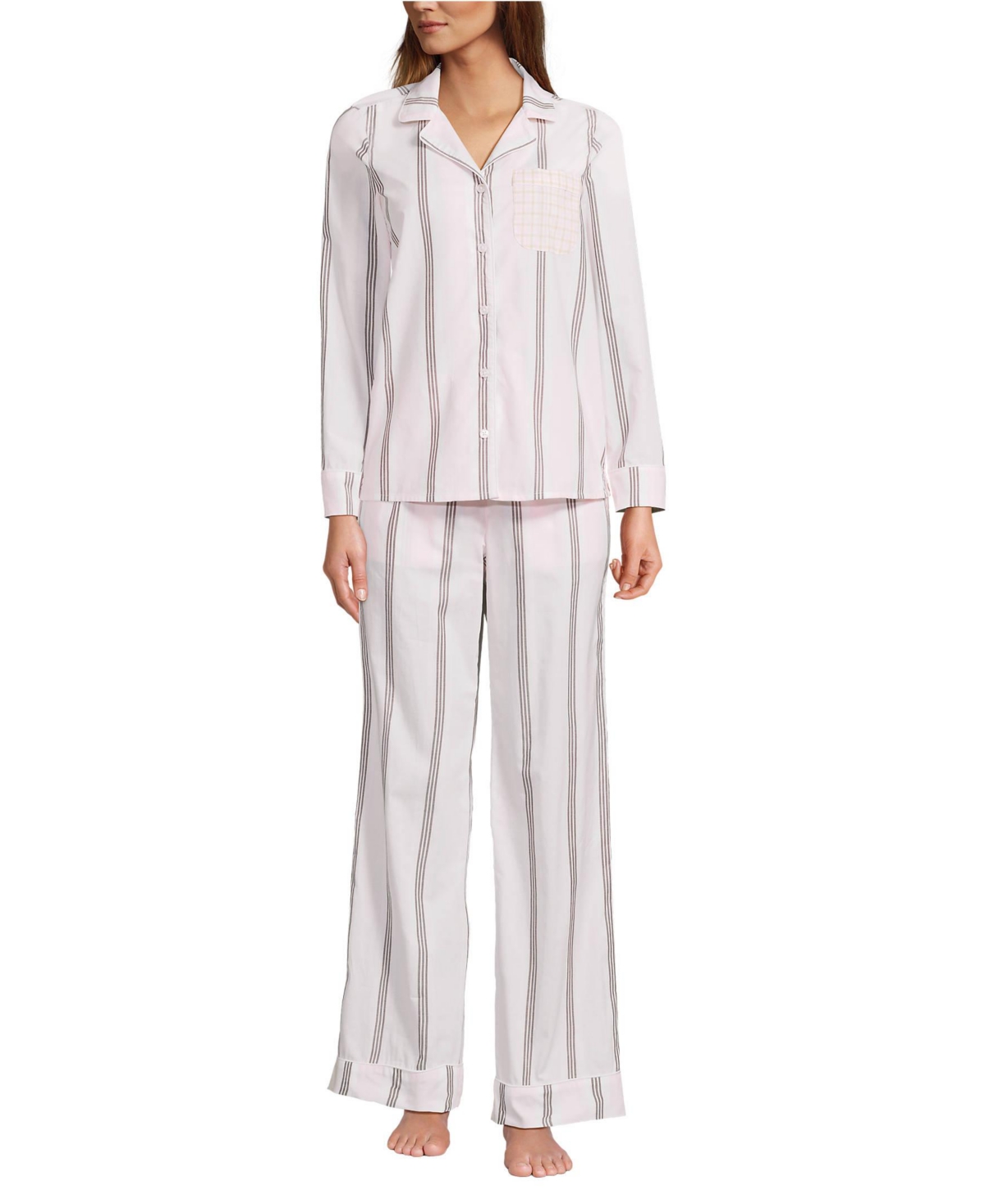 Click here for Lands End Womens Cotton Poplin 2 Piece Pajama Set... prices