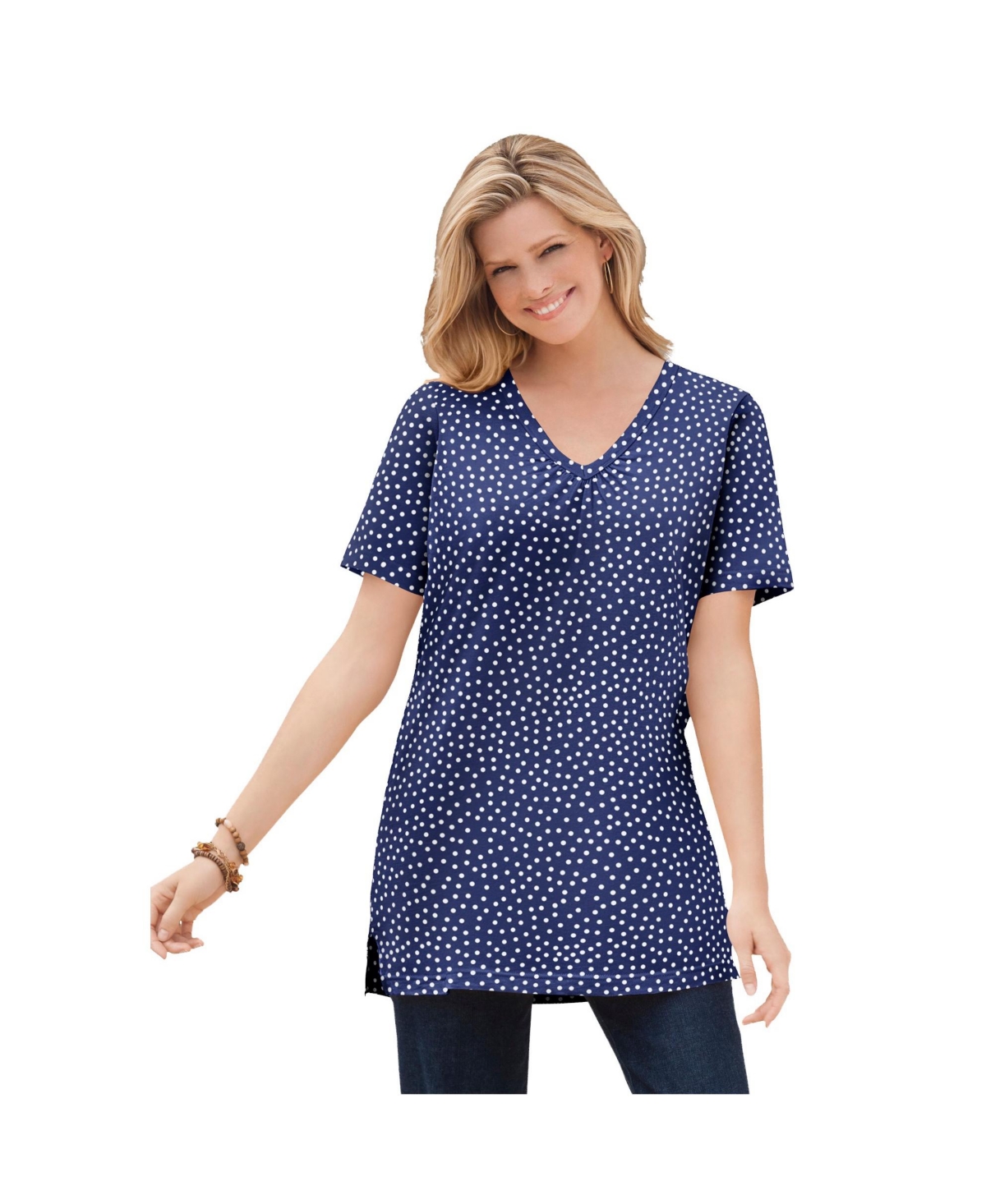 Click here for Woman Within Plus Size Perfect Printed Short-Sleev... prices