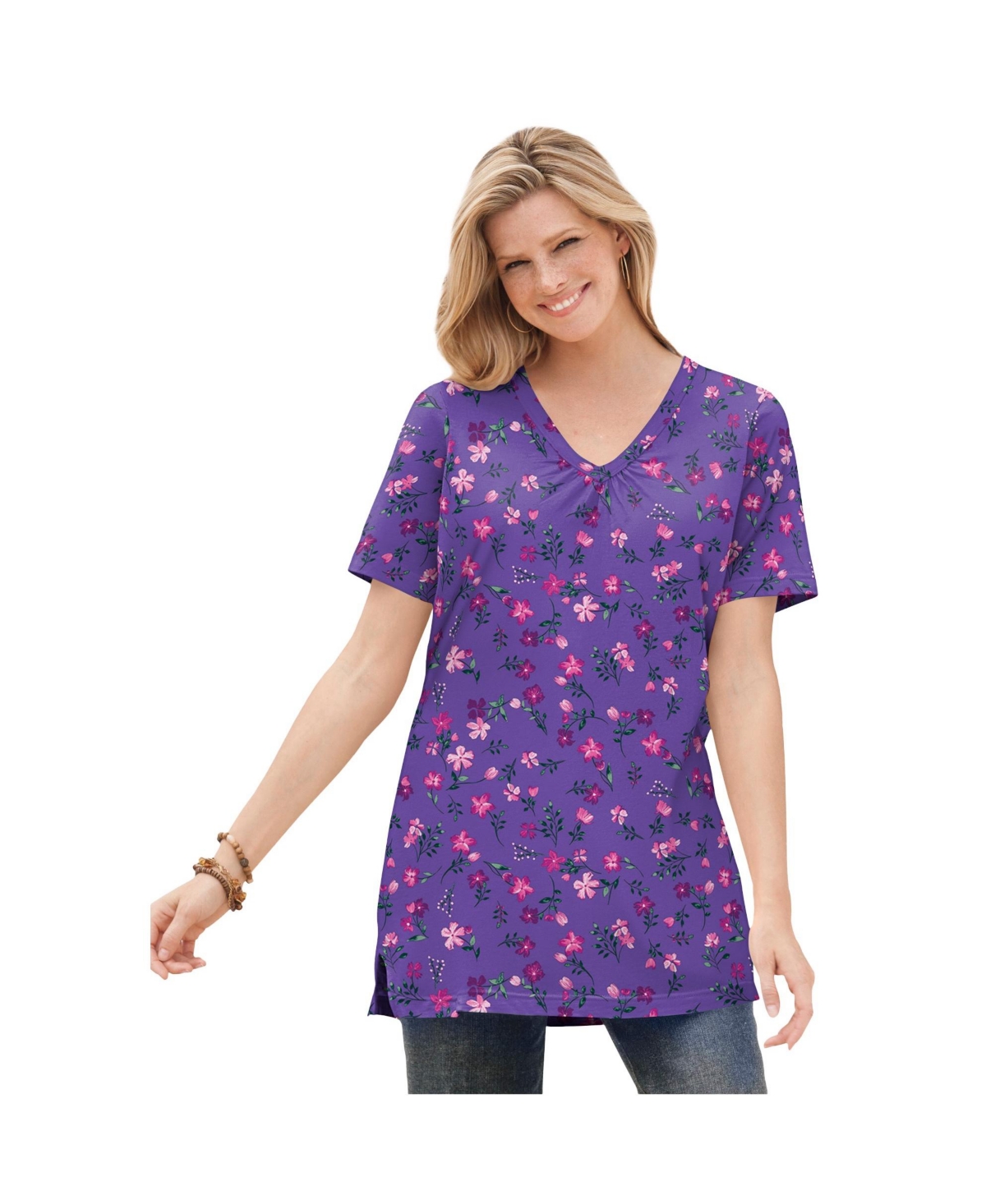 Click here for Woman Within Womens Within Perfect Printed Short-S... prices