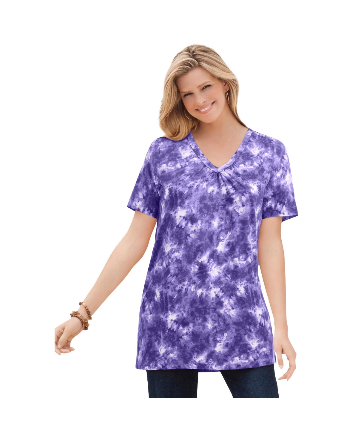 Click here for Woman Within Plus Size Perfect Printed Short-Sleev... prices