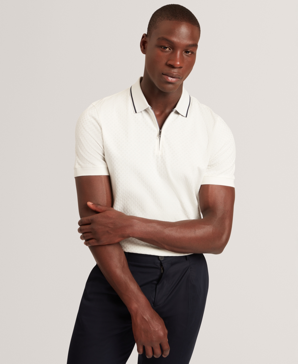Ted Baker Cophen T Texture Zip Neck Polo Shirt