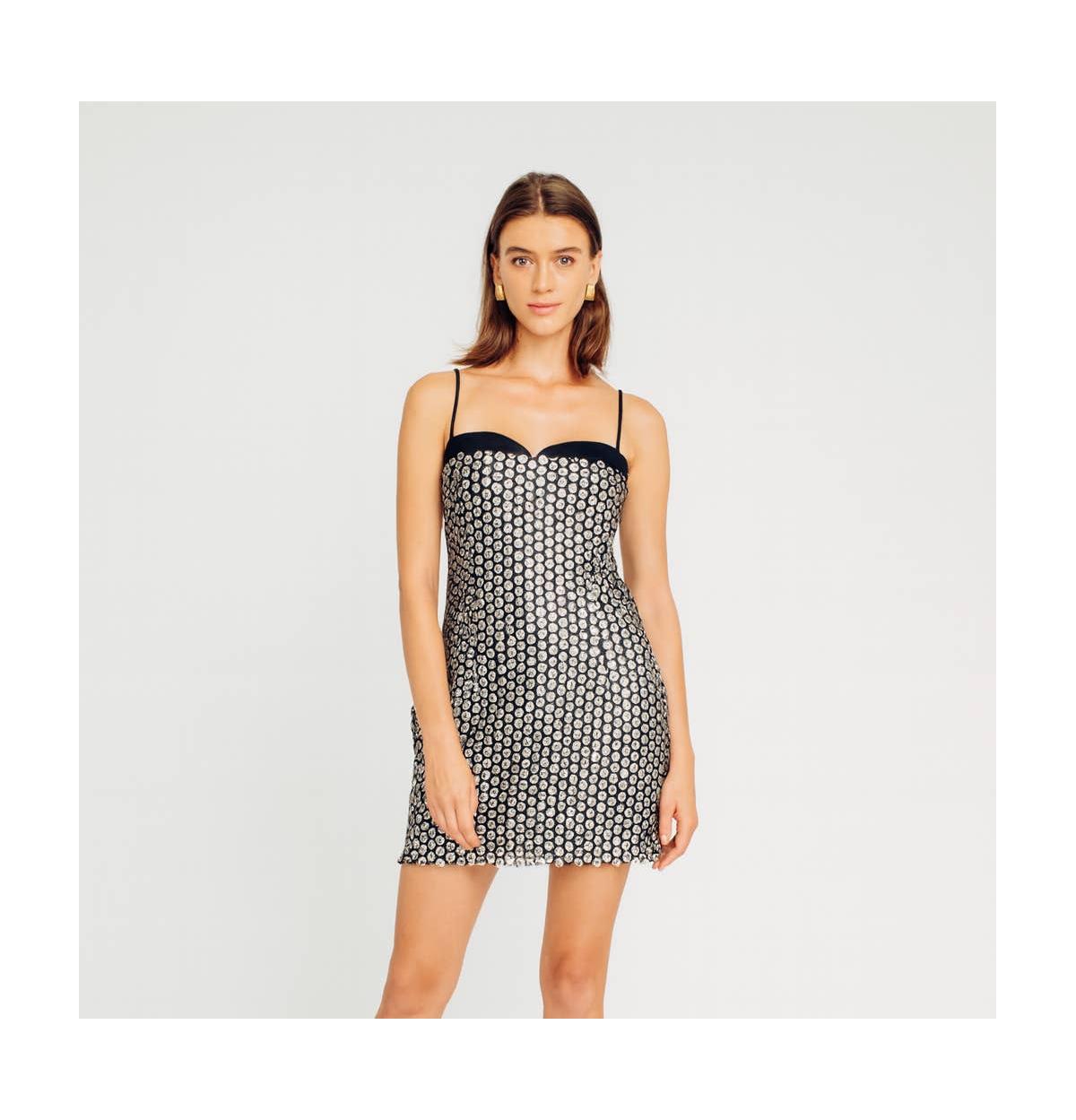 Click here for Torn By Ronny Kobo Womens Daphne Dress - Silver/bl... prices