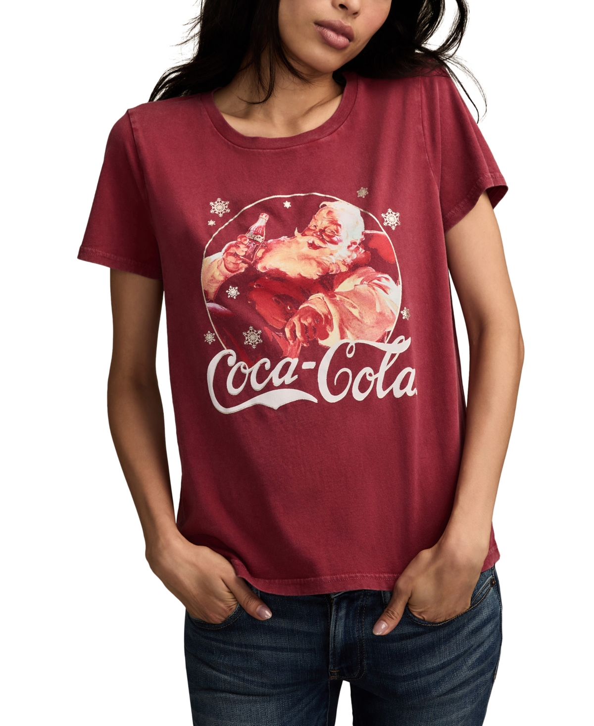 Click here for Lucky Brand Womens Coca Cola Circle Santa Graphic... prices