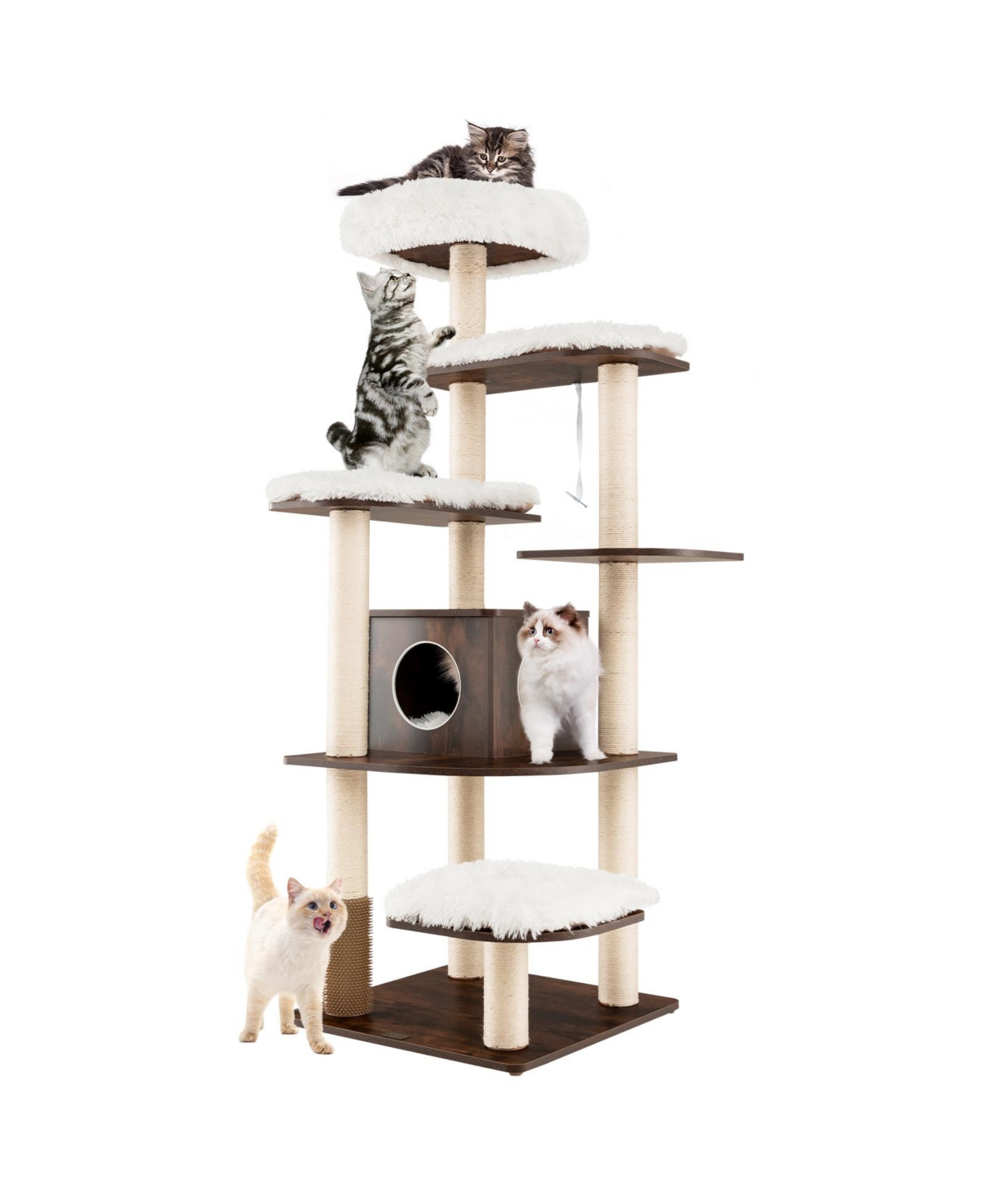 Click here for Skonyon 7-Layer Wooden Cat Tree Tall Cat Tower wit... prices