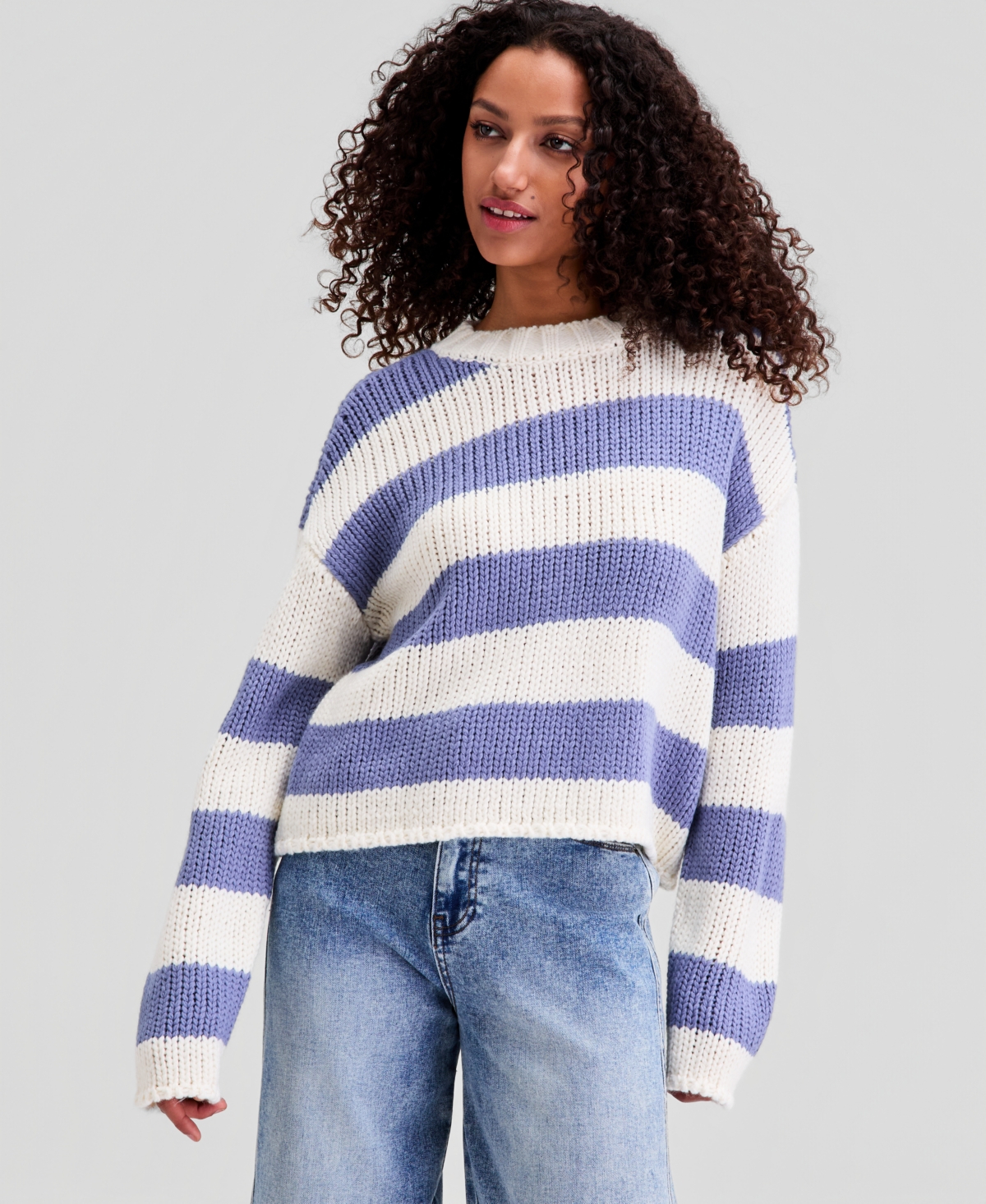 Click here for And Now This Petite Striped Crewneck Pull-On Sweat... prices