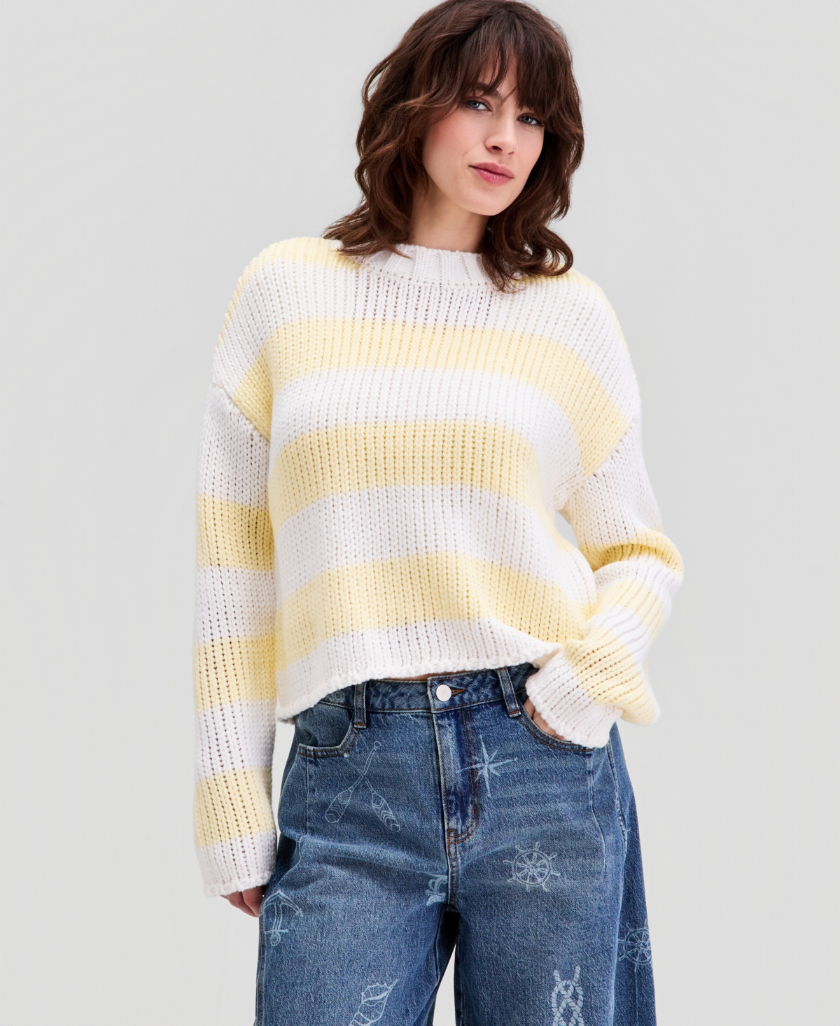 Click here for And Now This Petite Striped Crewneck Pull-On Sweat... prices
