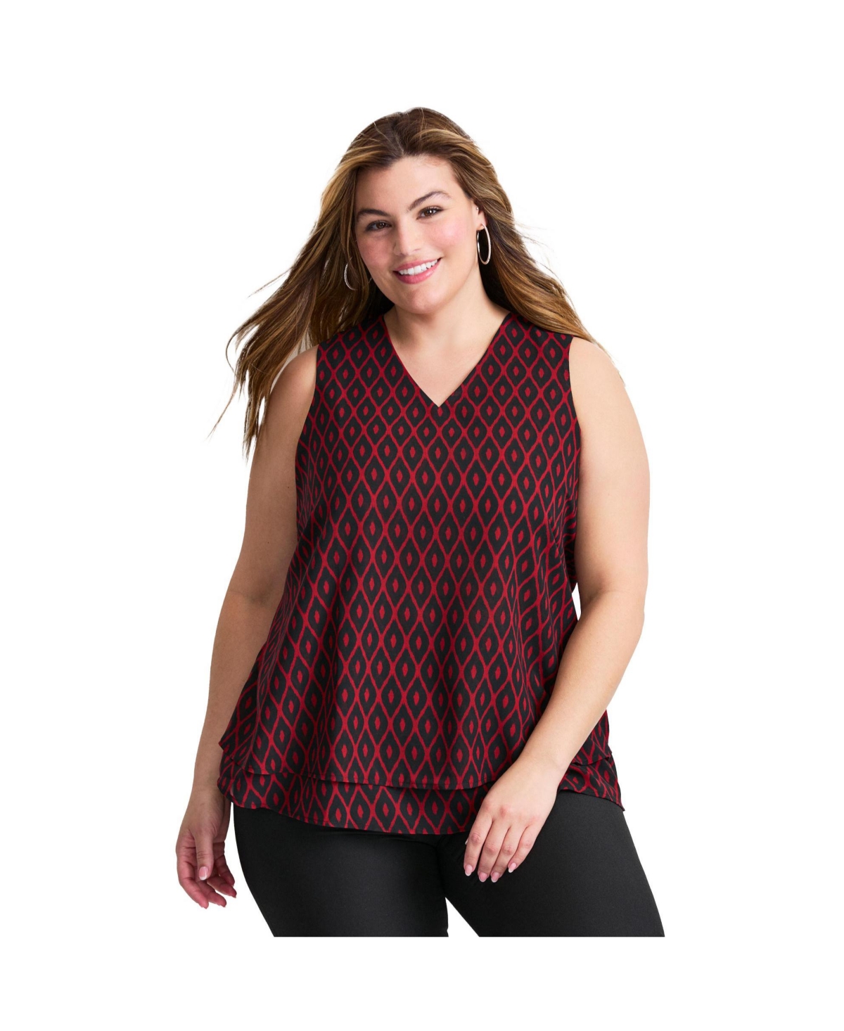 Click here for Avenue Womens Tops & Tees Sleeveless Double Layer... prices