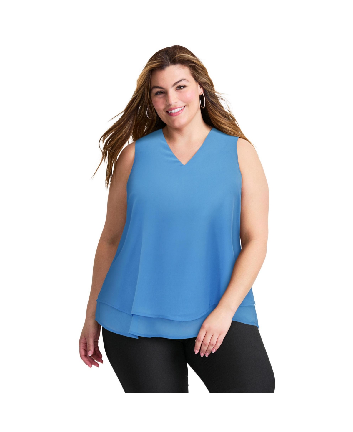 Click here for Avenue Womens Tops & Tees Sleeveless Double Layer... prices