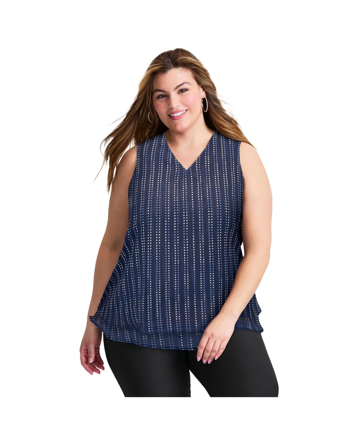 Click here for Avenue Womens Tops & Tees Sleeveless Double Layer... prices