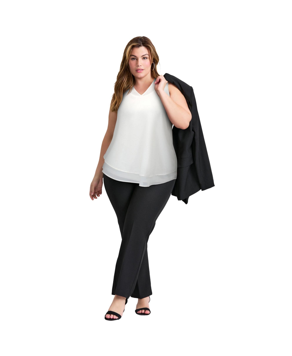 Click here for Avenue Womens Tops & Tees Sleeveless Double Layer... prices