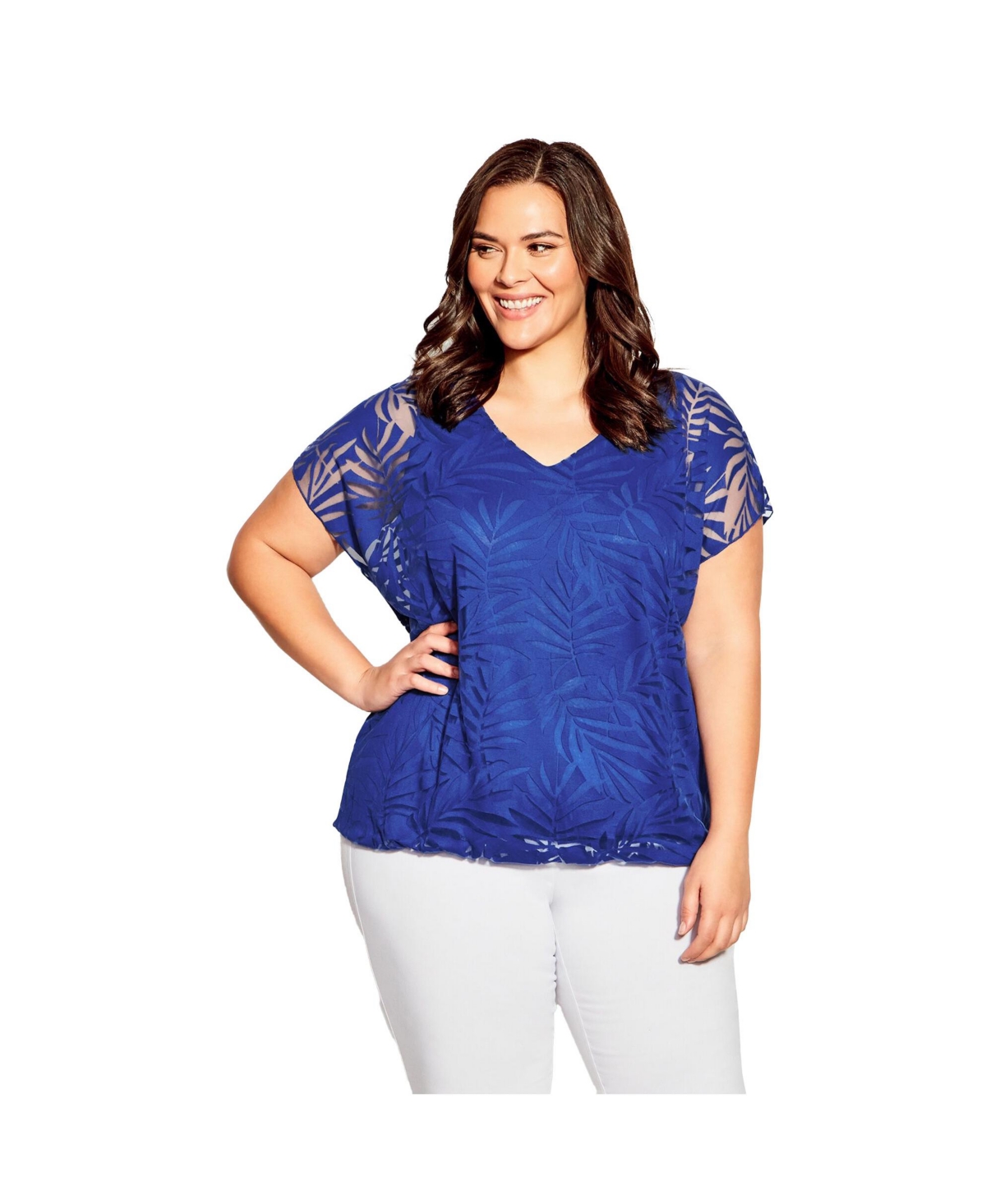 Click here for Avenue Womens Elora Burnout Top - Marine prices