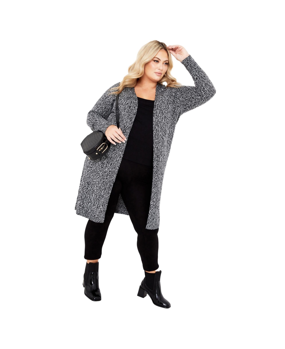 Click here for Avenue Womens Charmed Collarless Longline Cardigan... prices