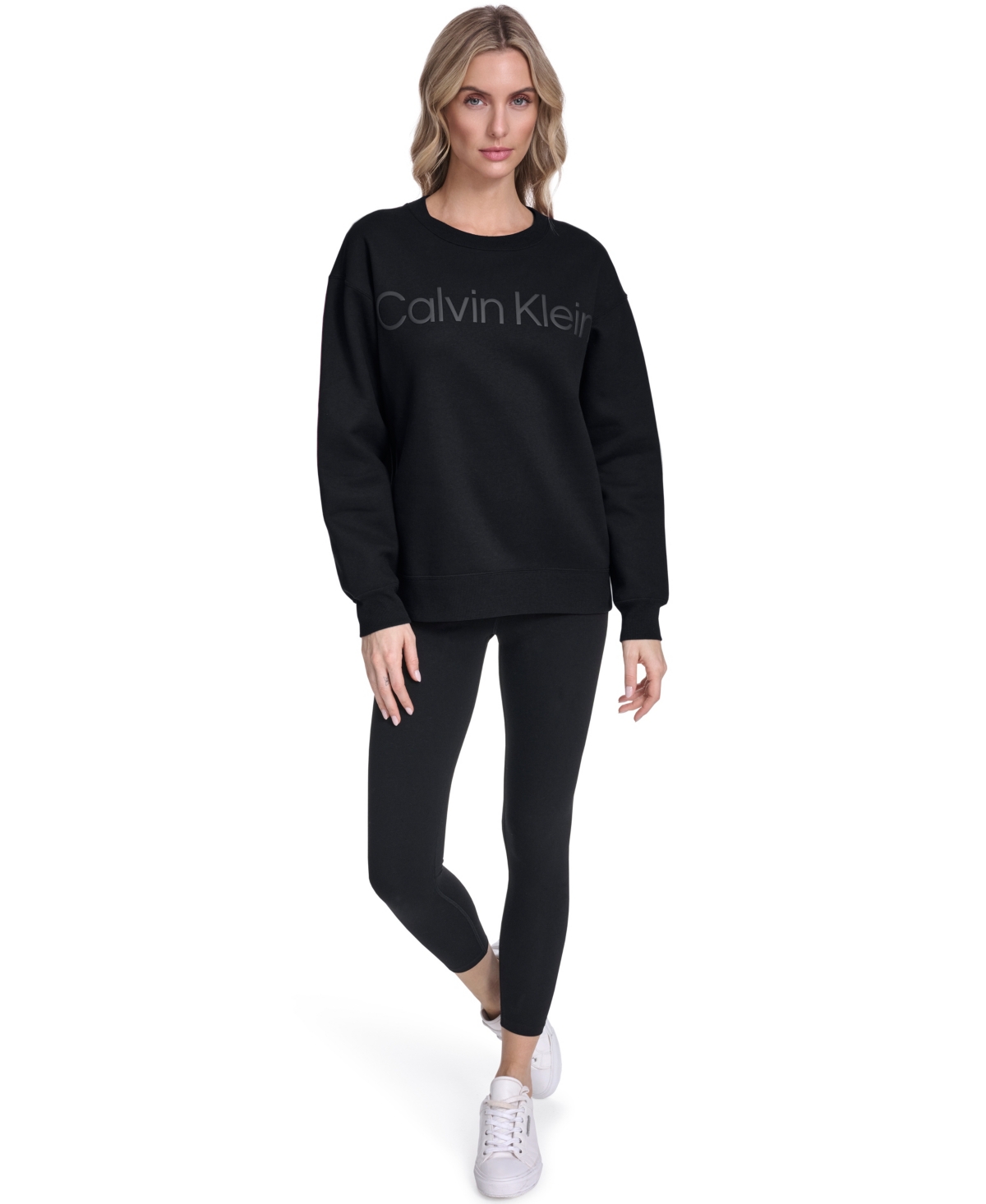 Click here for Calvin Klein Womens Puff Print Logo Crewneck Sweat... prices